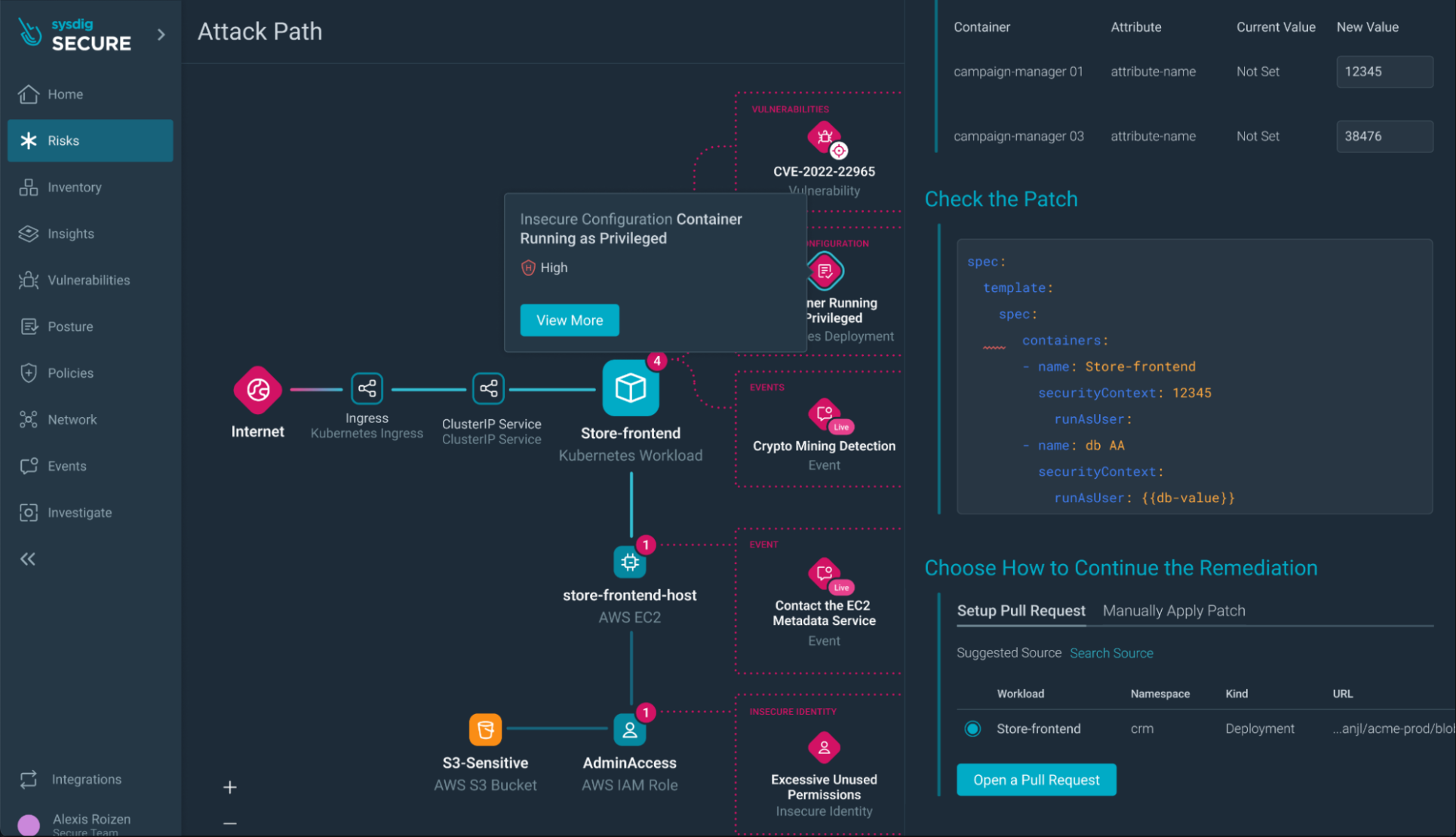 Sysdig Secureにセキュリティリスクの可視化と優先順位付け、攻撃経路分析を追加 – Sysdig