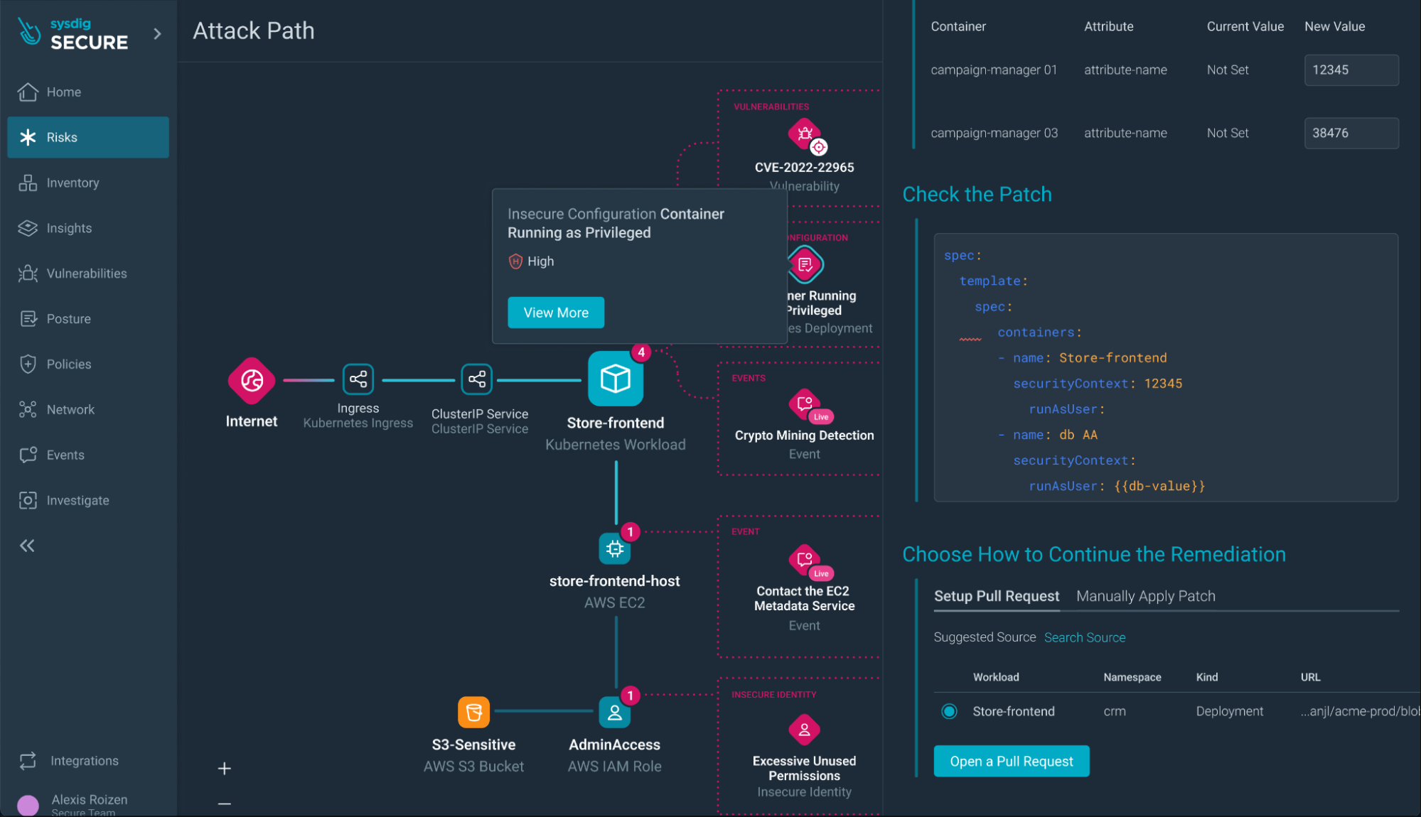 Sysdig Secureにセキュリティリスクの可視化と優先順位付け、攻撃経路分析を追加 – Sysdig