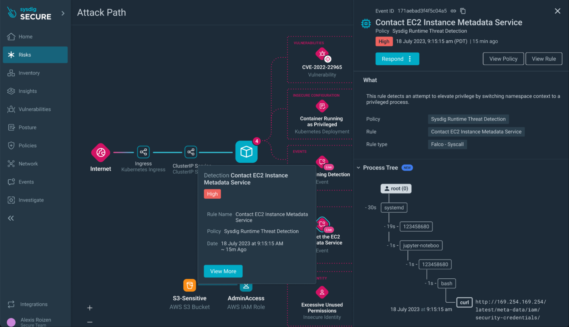 Sysdig Secureにリスクの可視化と攻撃経路分析を追加 – Sysdig