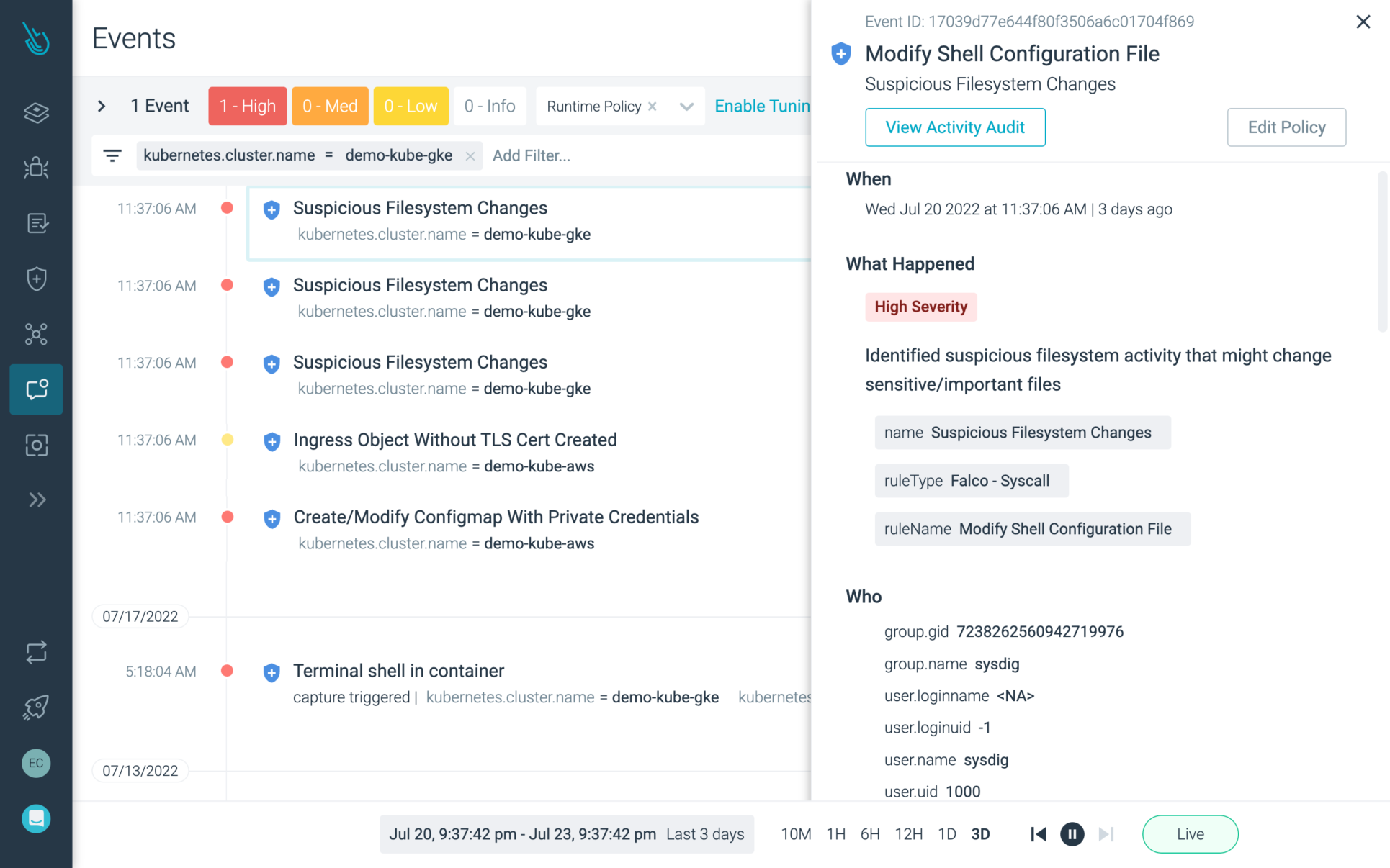 VMs & Hosts – Sysdig